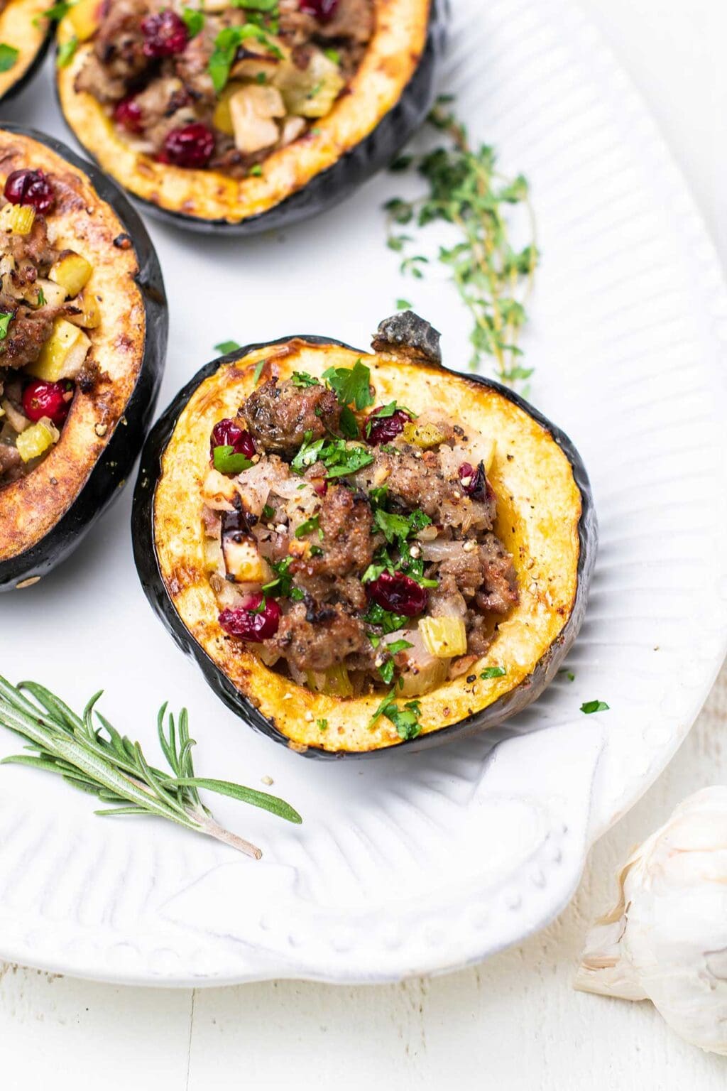 Sausage Stuffed Acorn Squash - Sunkissed Kitchen