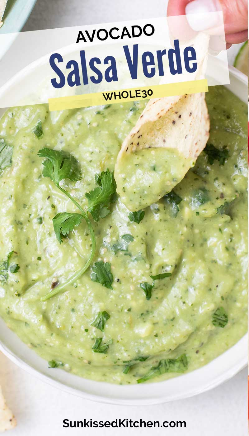 Creamy Avocado Salsa Verde - Roasted Tomatillo Avocado Salsa ...