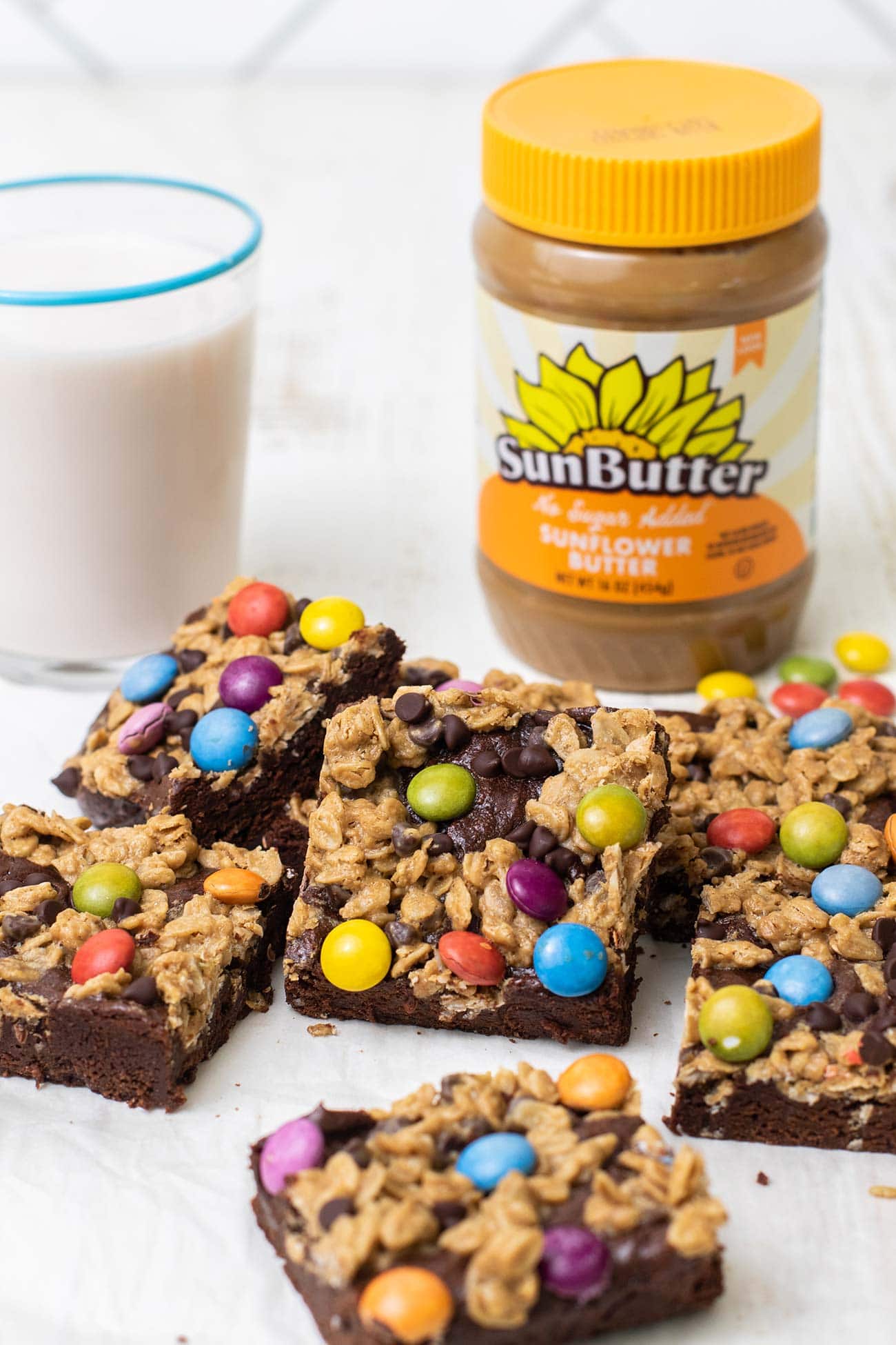 Monster Cookie Brownies (Gluten Free!) - Sunkissed Kitchen