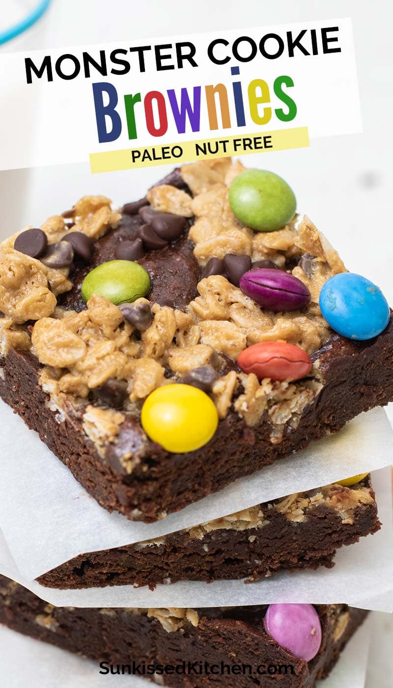 Monster Cookie Brownies (Gluten Free!) - Sunkissed Kitchen