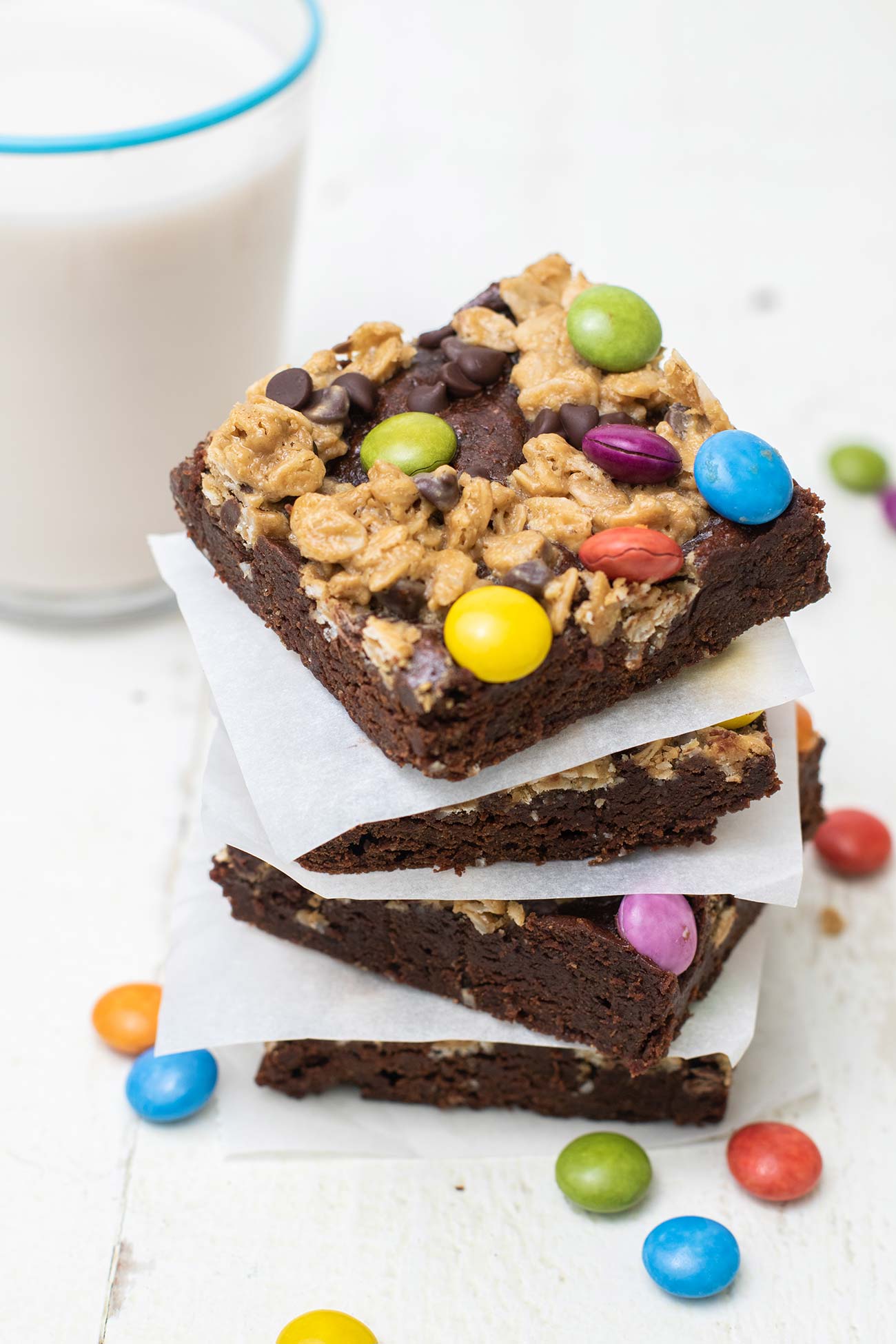 Monster Cookie Brownies (Gluten Free!) - Sunkissed Kitchen