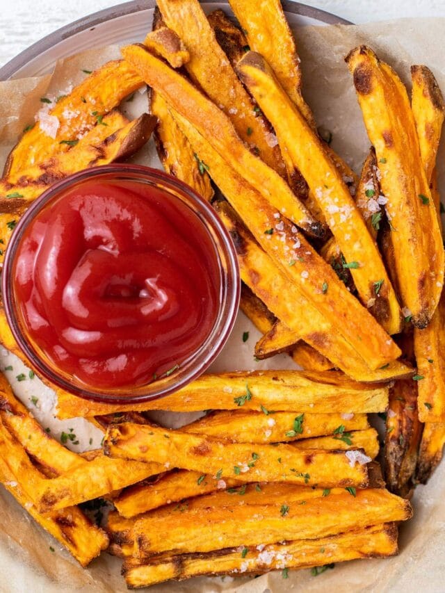 Crispy Air Fryer Sweet Potato Fries - Sunkissed Kitchen