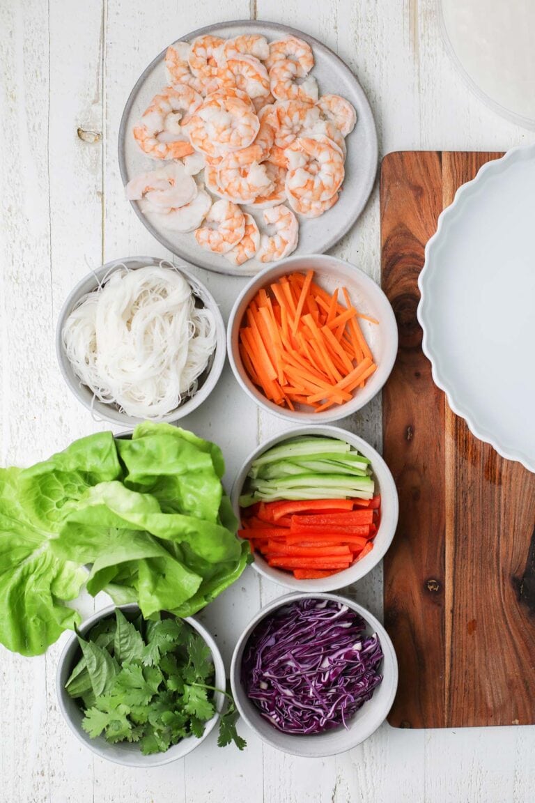 Vietnamese Spring Rolls (Gỏi Cuốn) with Dipping Sauce - Sunkissed Kitchen