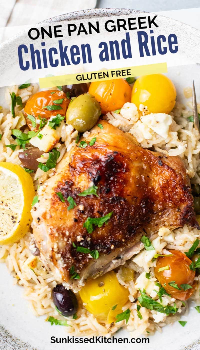 One Pan Greek Chicken and Rice (with Feta & Lemon) - Sunkissed Kitchen