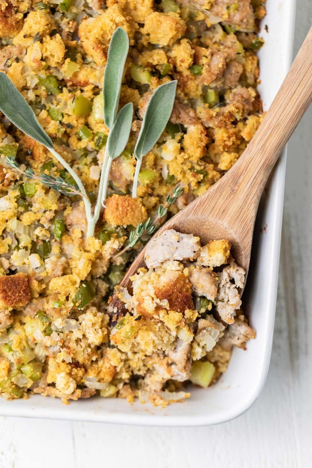 Best Ever Sausage Cornbread Stuffing Recipe - Sunkissed Kitchen