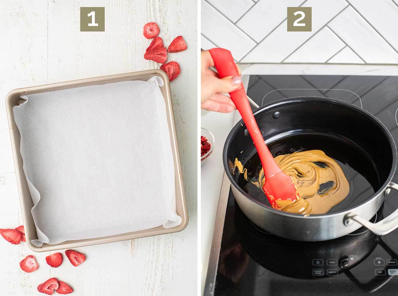 Strawberry Rice Crispy Treats (w/ White Chocolate Drizzle!) - Sunkissed ...