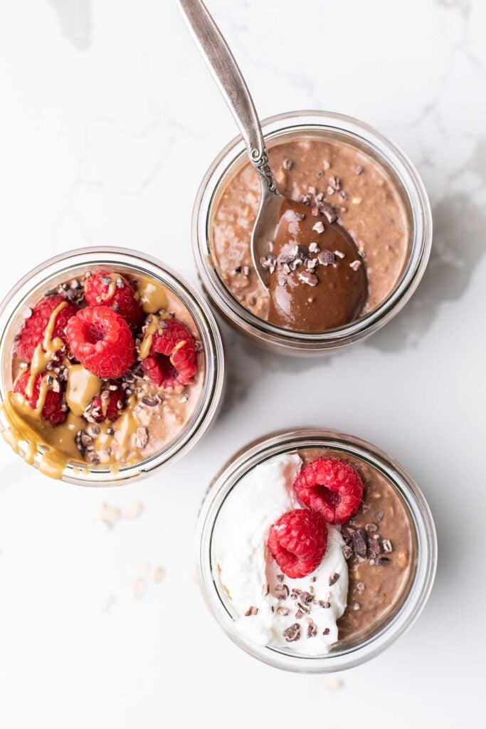 High Protein Chocolate Overnight Oats - Meal Prep Breakfast