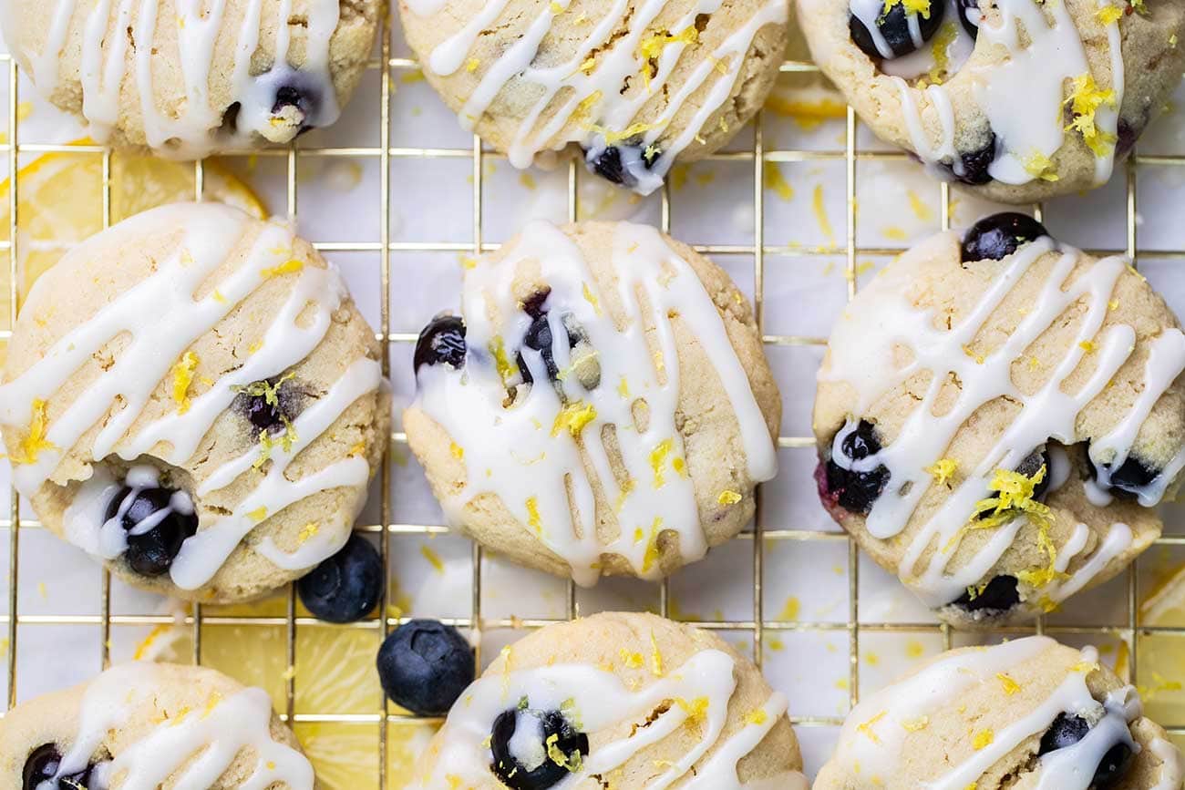 Soft & Chewy Lemon Blueberry Cookies (Gluten Free) - Sunkissed Kitchen