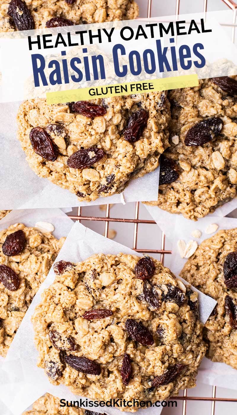 Healthy Oatmeal Raisin Cookies - Gluten Free, Vegan